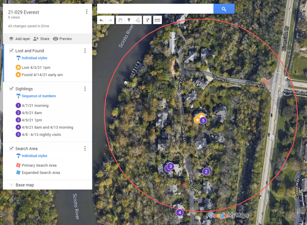 Online Maps - Lost Pet Research and Recovery